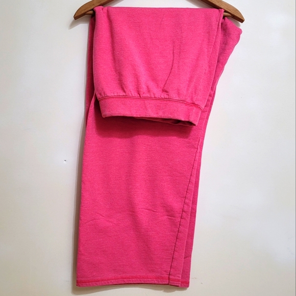 Hanes | Pants & Jumpsuits | Hanes Pink Open Leg Sweatpants Xxl Soft ...